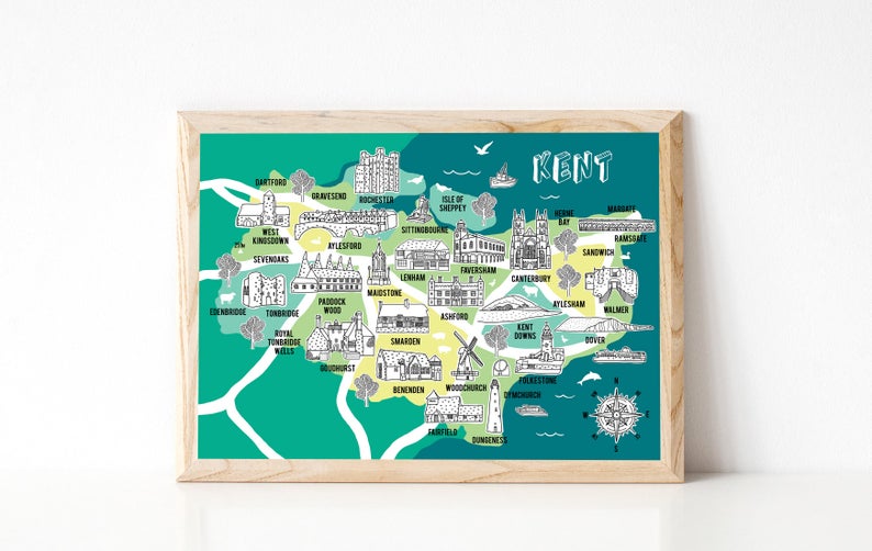 Kent Illustrated Map – Bea Baranowska Illustration